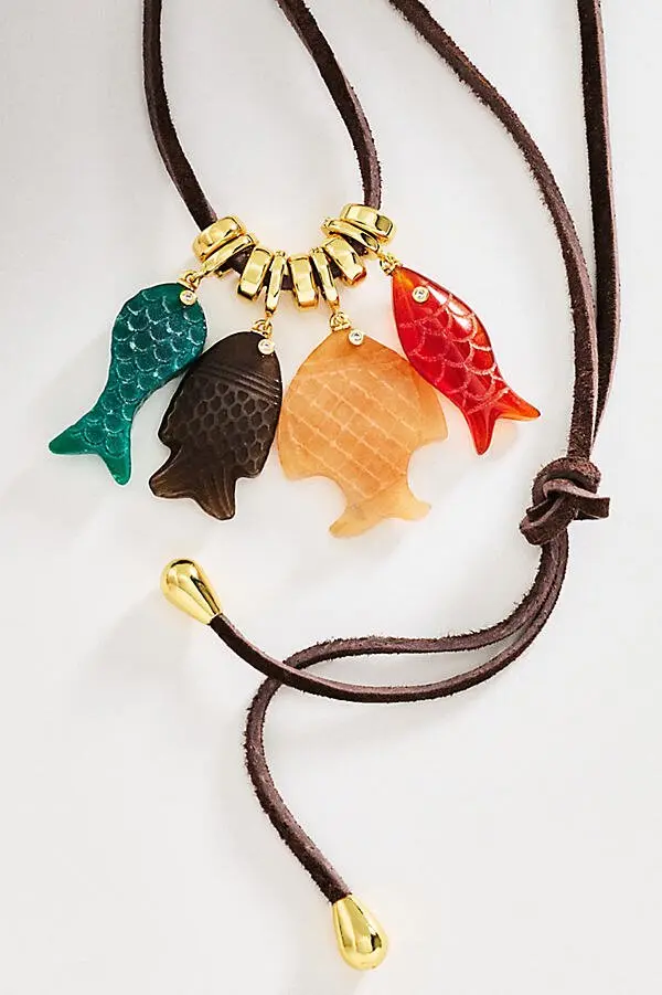 Éliou Fish Charm Wrap Necklace