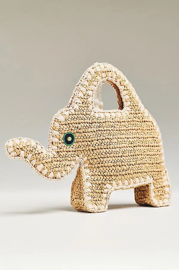 SIMONMILLER Elephant Raffia Bag