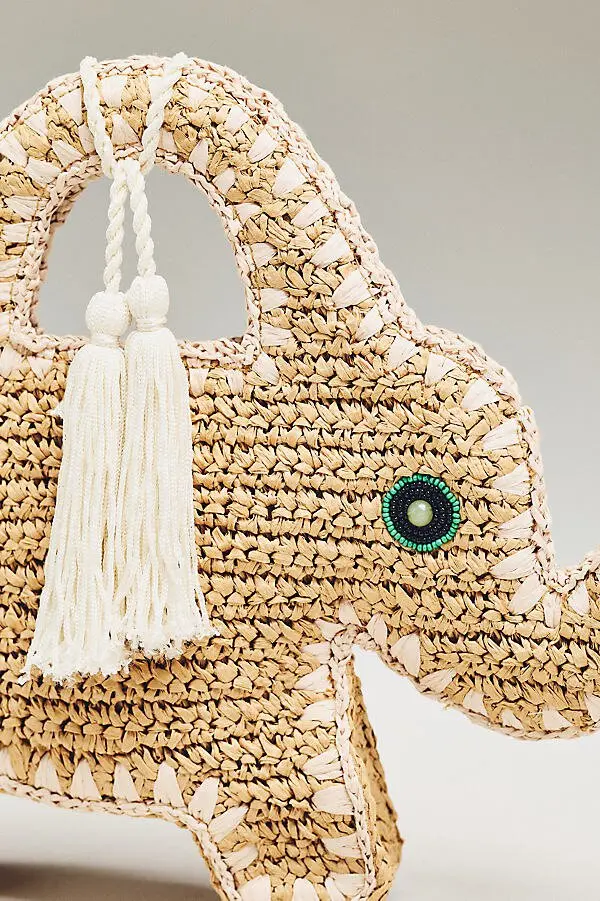 SIMONMILLER Elephant Raffia Bag