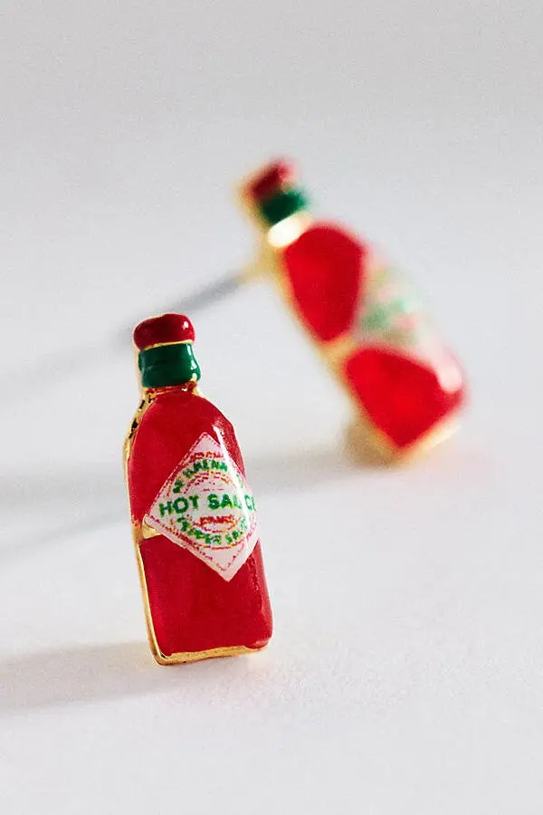 Anthropologie Icon Stud Earrings - Hot Sauce