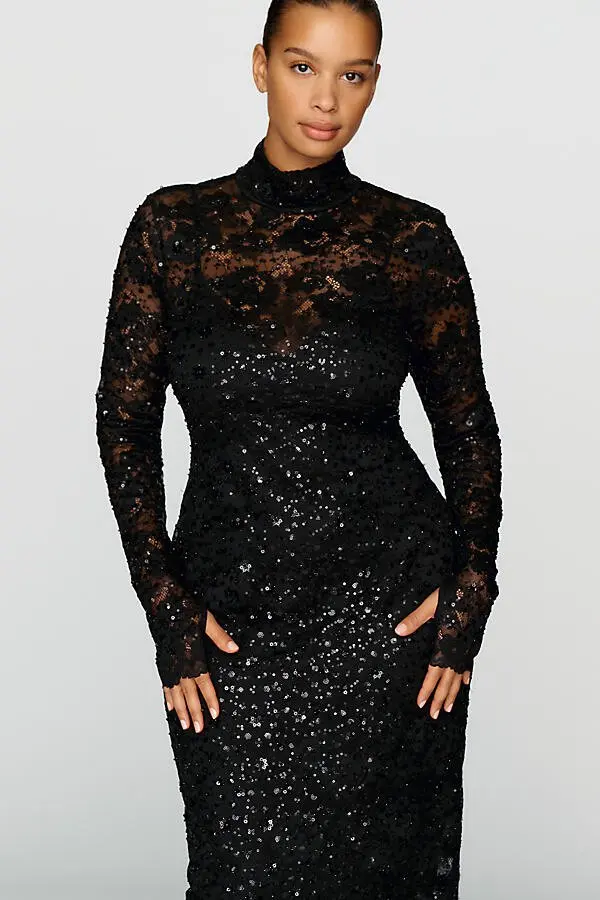 AFRM Shailene Maxi Dress - Black Pattern