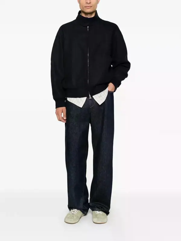 Fendi Embossed Patch Zip Jacket - Blue