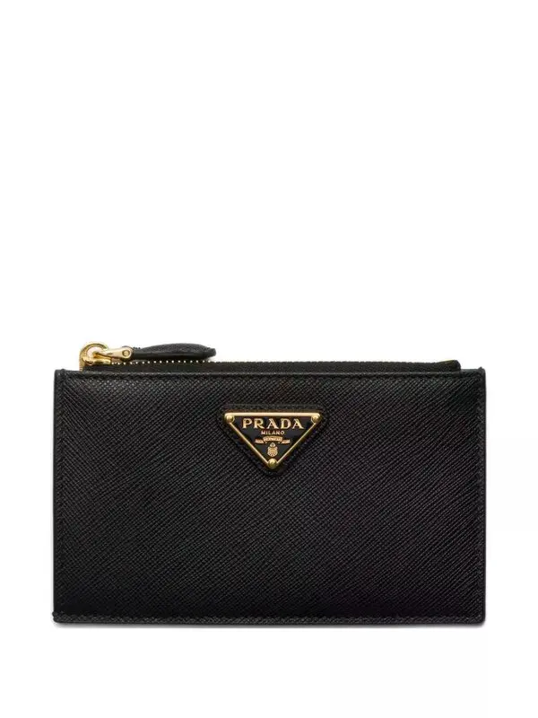 Prada Printed Leather Card Holder - Black