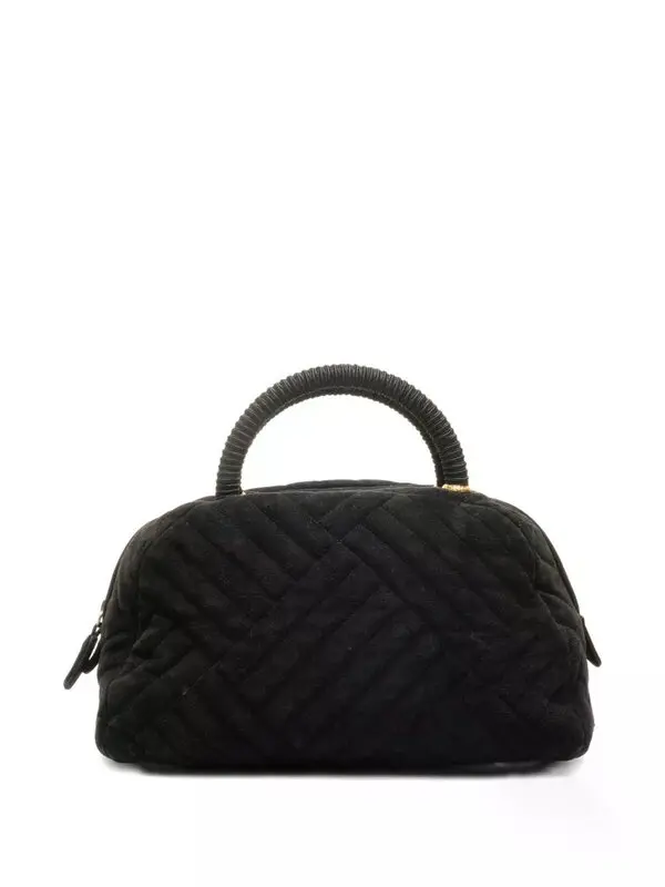 Prada 1990s Quilted Suede Tote Bag