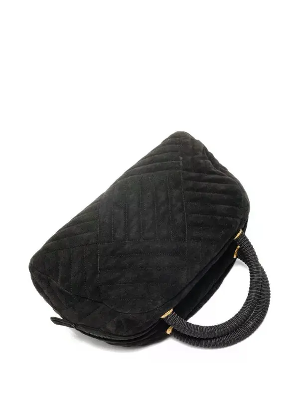 Prada 1990s Quilted Suede Tote Bag