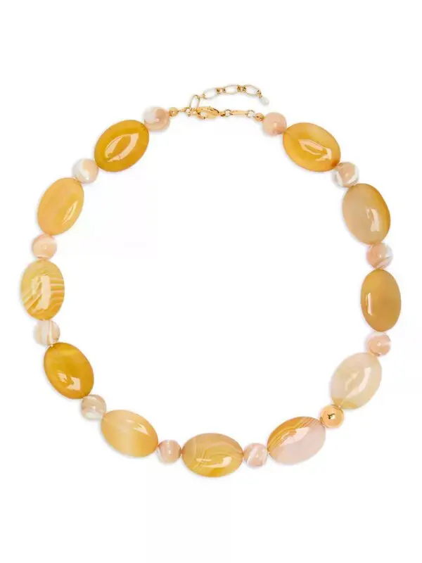 Anni Lu Desert Dreamer Oval Beaded Necklace - Yellow