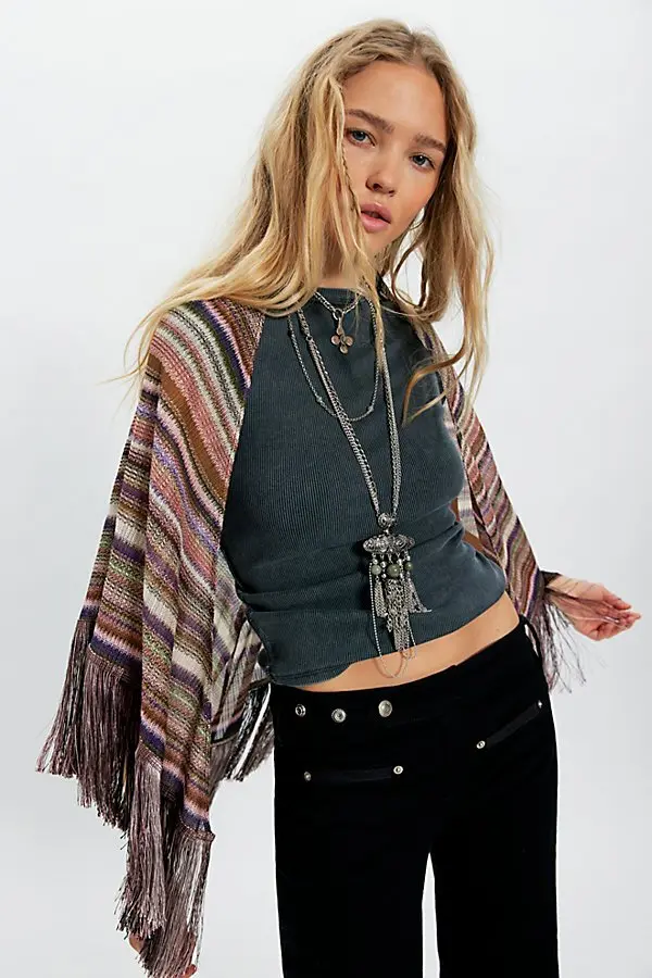 Anna Sui Fringe Stripe Shawl