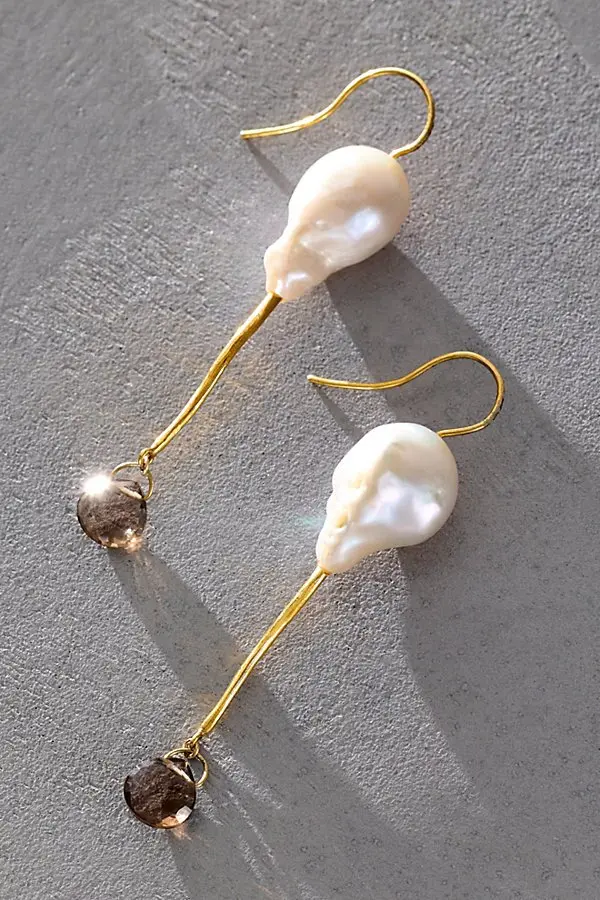 Chan Luu Pearl And Labradorite Drop Earrings