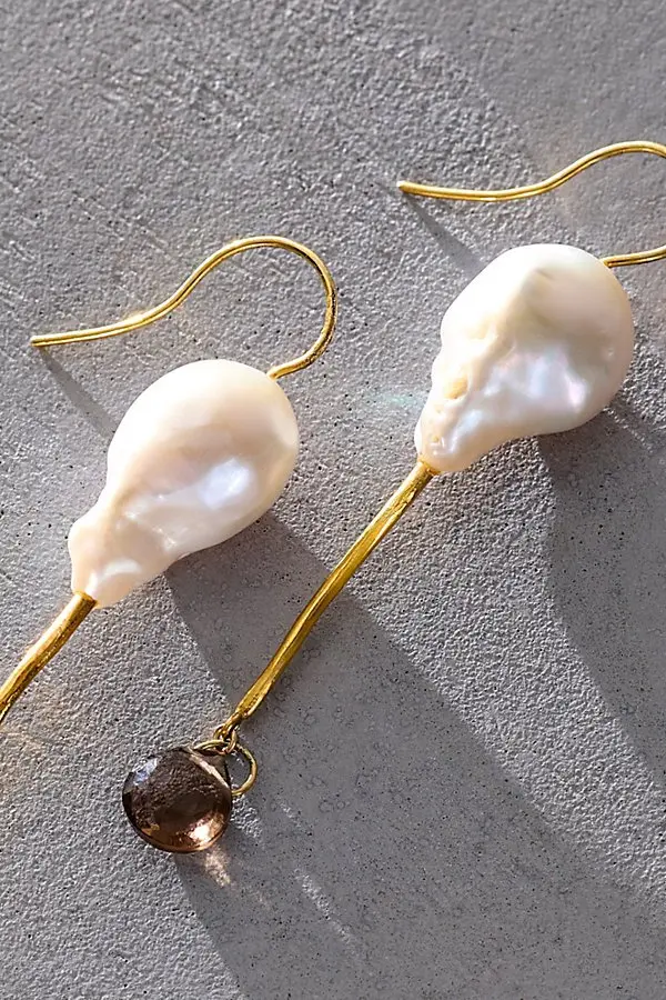 Chan Luu Pearl And Labradorite Drop Earrings