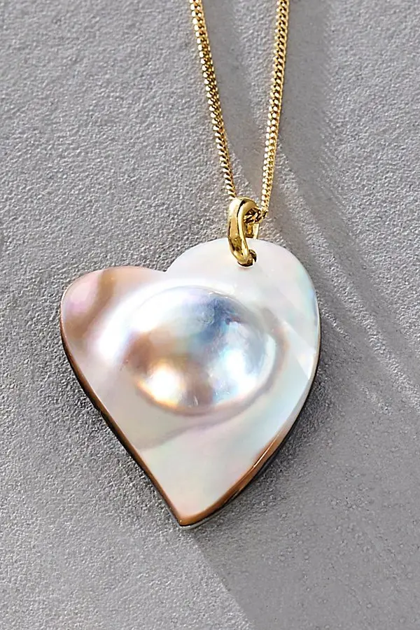 Chan Luu Pearl Heart Pendant Necklace
