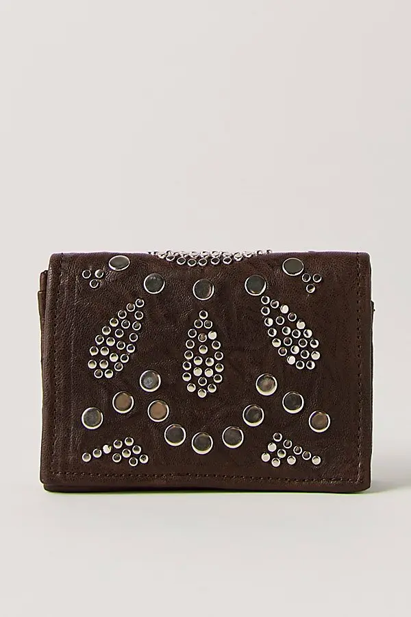 CHRISTIANSEN Studded Wallet - Bitter Chocolate