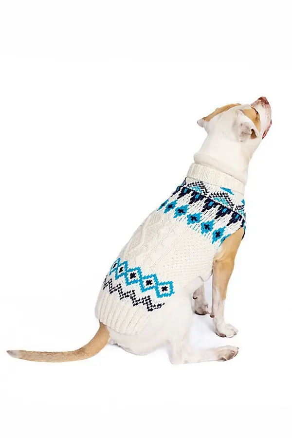 CHILLY DOG Coastal Cable Knit Dog Sweater