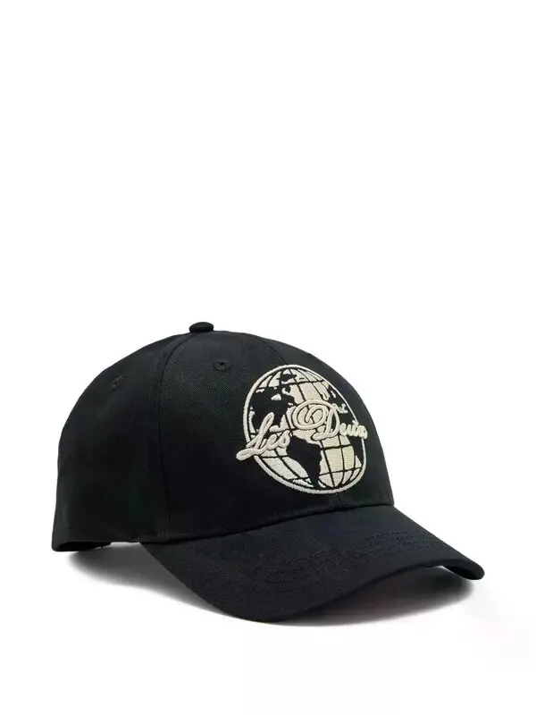 LES DEUX Globe Logo Baseball Cap - Black