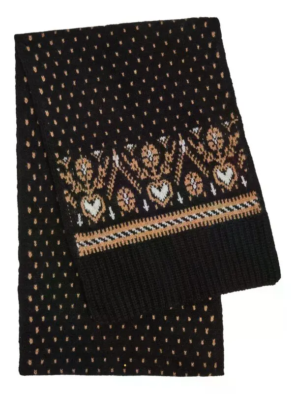 Khaite Lucerne Patterned Scarf - Black