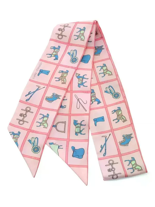Hermès Graphic Ribbon Scarf - Pink