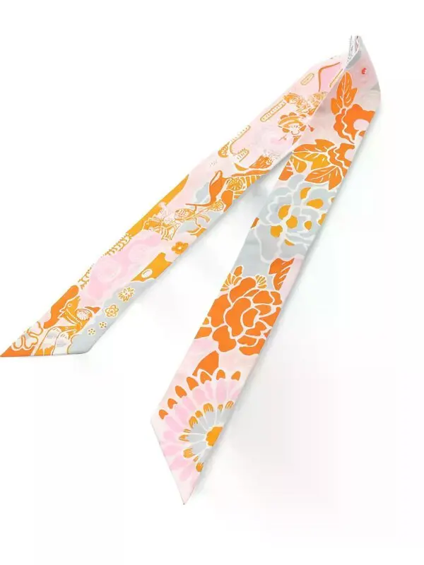 Hermès 2010s Bingata Ribbon Silk Scarf