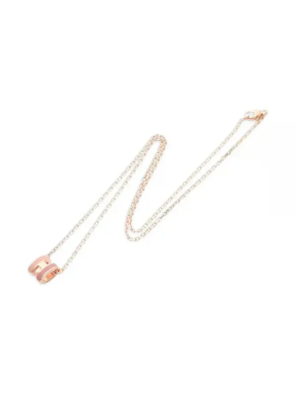 Hermès 2010s Mini Pop H Letter Pendant Necklace - Pink