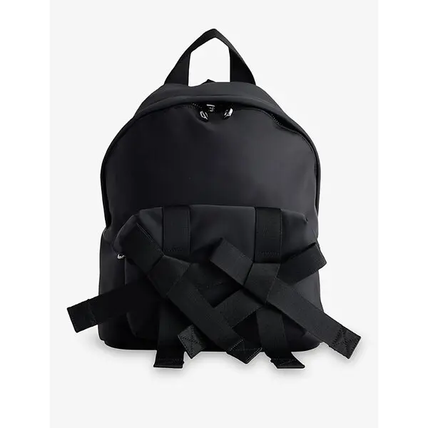 Simone Rocha Bow-front Beaded Straps Nylon Backpack - Black/pearl