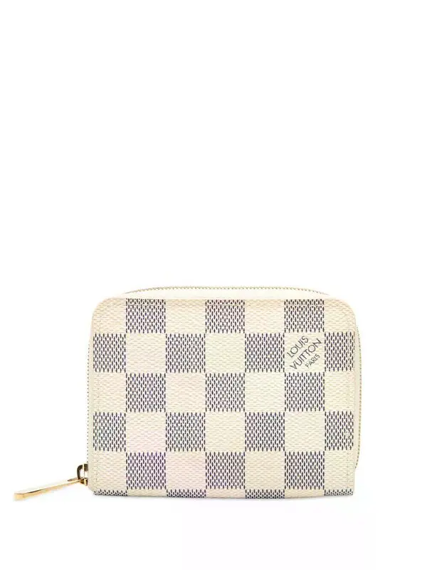 LOUIS VUITTON 2009 Damier Azur Zippy Purse Coin Pouch - White