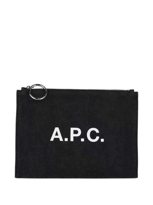 A.p.c. Contrasting-logo Clutch - Black