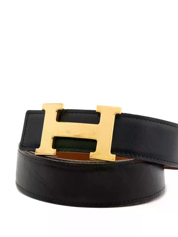 Hermès 2021 Box Calf And Togo Constance H Reversible Belt