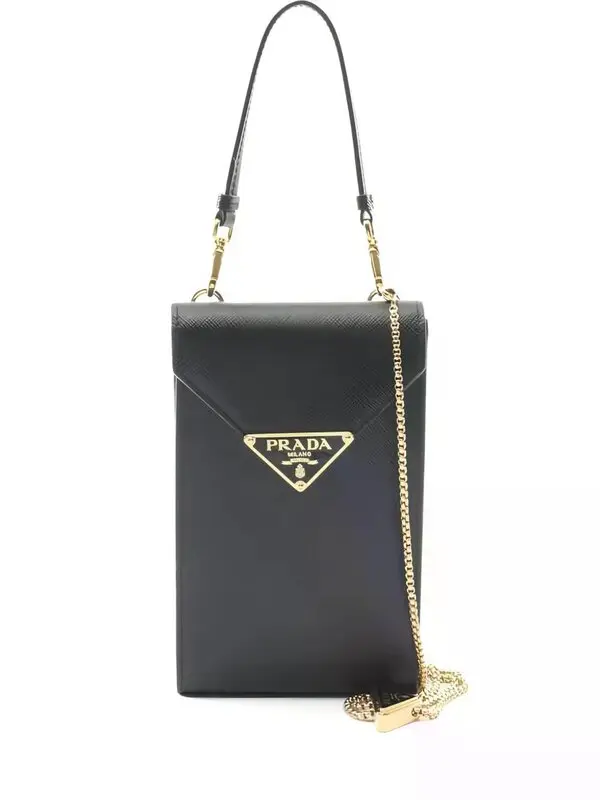 Prada 2010s Logo-plaque Mini Bag - Black