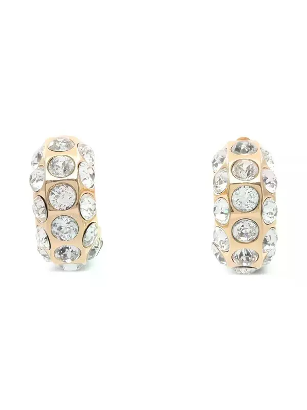 Dior 2010s Rhinestone Clip-on Earrings - Gold