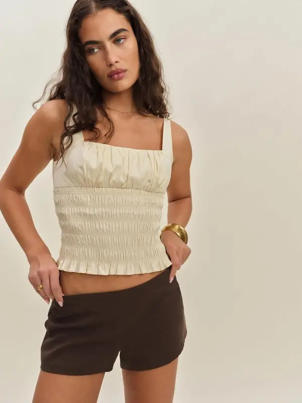 REFORMATION June Low Rise Short - Brown