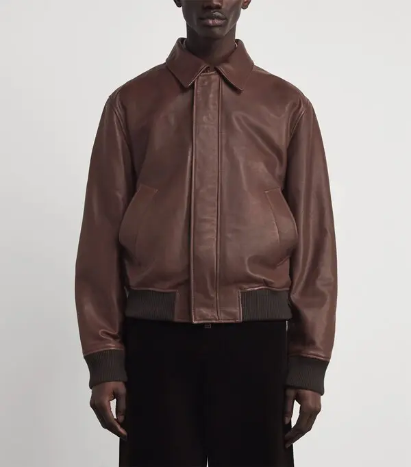 Simkhai Leather Bomber Jacket