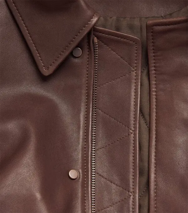 Simkhai Leather Bomber Jacket