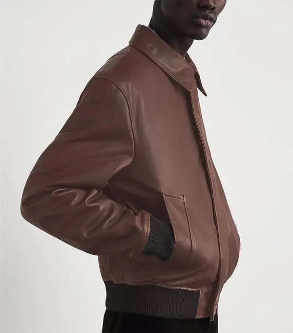 Simkhai Leather Bomber Jacket