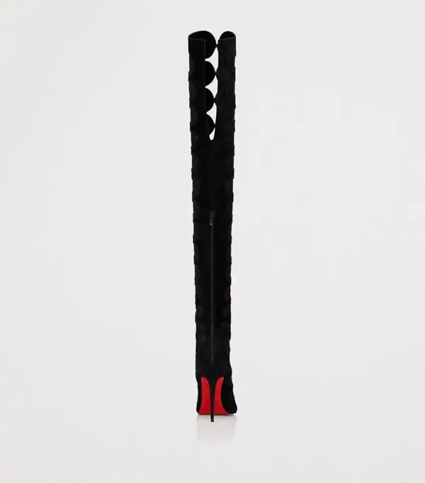 CHRISTIAN LOUBOUTIN Circus Max Suede-mesh Over-the-knee Boots