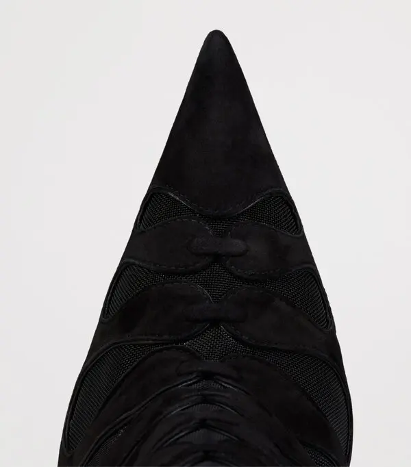 CHRISTIAN LOUBOUTIN Circus Max Suede-mesh Over-the-knee Boots