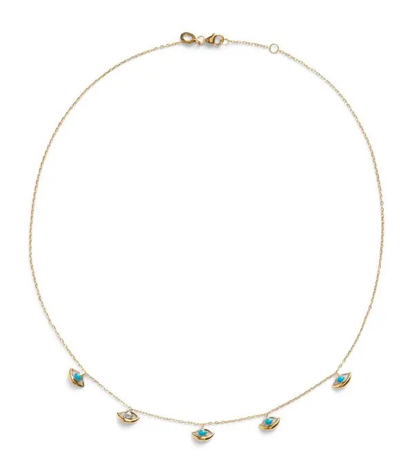 L'ATELIER NAWBAR Salvatore Diamond And Turquoise Necklace - Gold