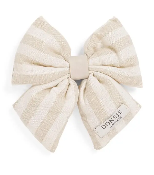 DONSJE Linen Bow Hair Clip - Beige