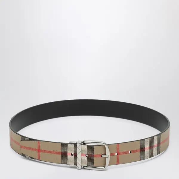 Burberry Reversible Belt With Check Buckle - Multicolor