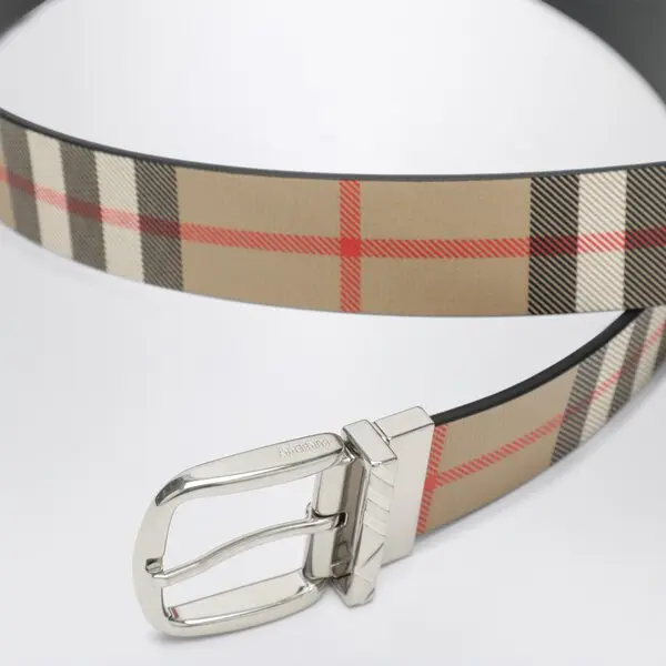 Burberry Reversible Belt With Check Buckle