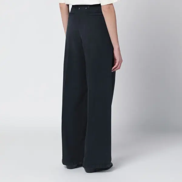 GOLDEN GOOSE Wide-leg Cotton Trousers - Black