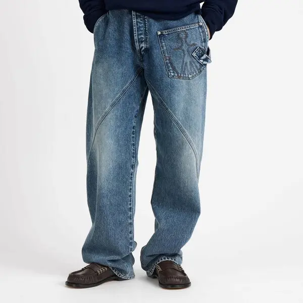 JW Anderson Mid-rise Twisted Denim Jeans - Blue