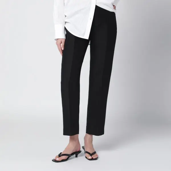 TOTEME Wool And Silk Trousers - Black