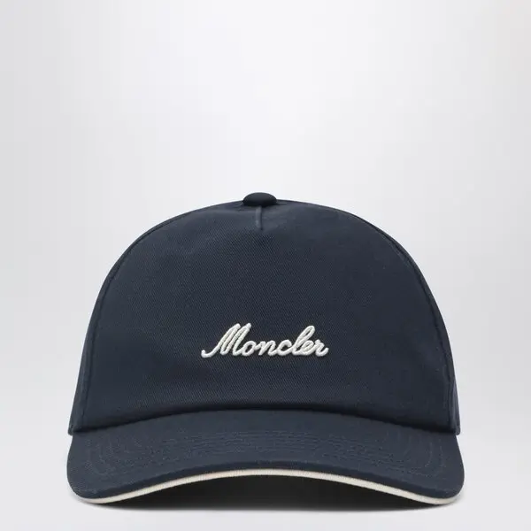 Moncler Baseball Cap With Embroidered Logo - Blue
