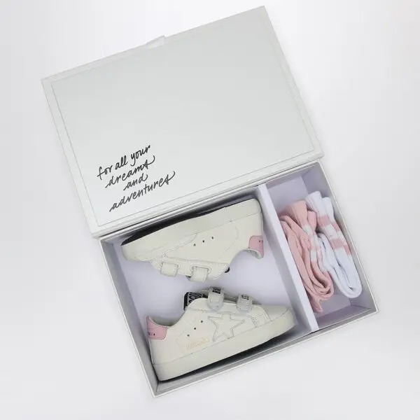 GOLDEN GOOSE Set: Baby School Sneakers And Logo Socks - White