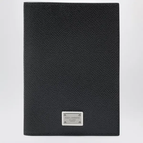 Dolce & Gabbana Passport Holder With Logo Plaque - Black