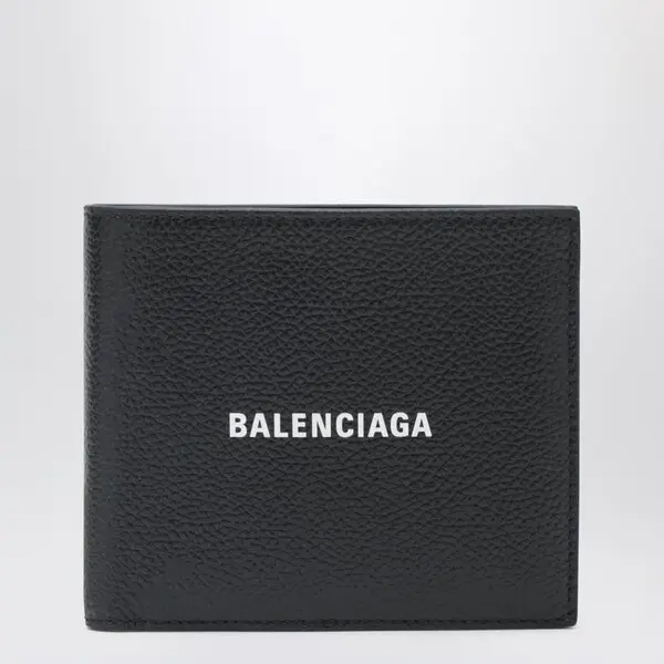 Balenciaga Horizontal Wallet With Logo - Black