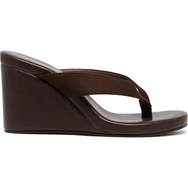 THERAPY AUSTRALIA Ren Wedge Sandal - Chocolate Microsuede
