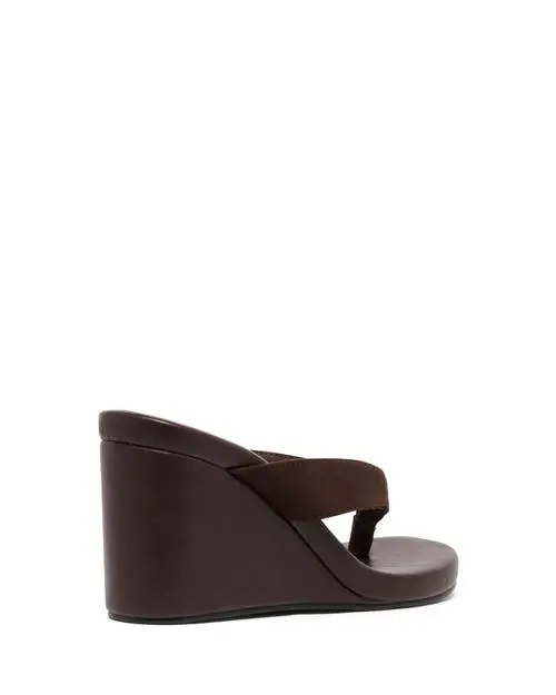 THERAPY AUSTRALIA Ren Wedge Sandal - Chocolate Microsuede