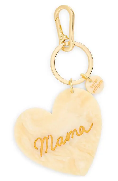 SOLAR ECLIPSE Mama Heart Bag Charm - Pale Beige