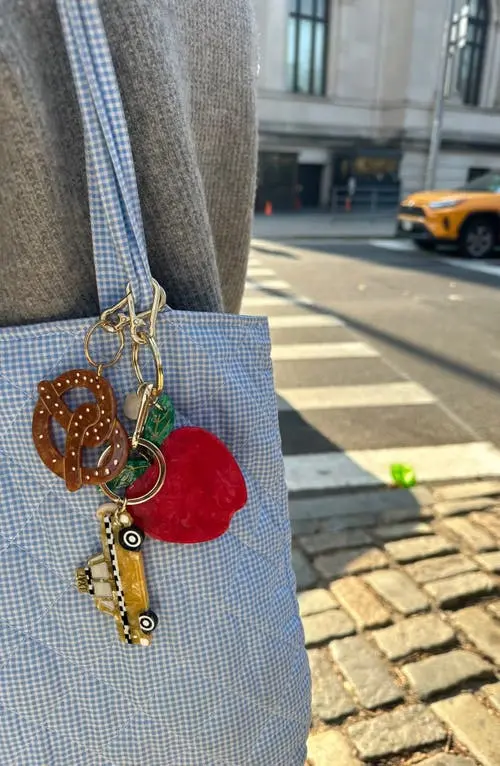 SOLAR ECLIPSE Hand-painted Pretzel Bag Charm & Keychain