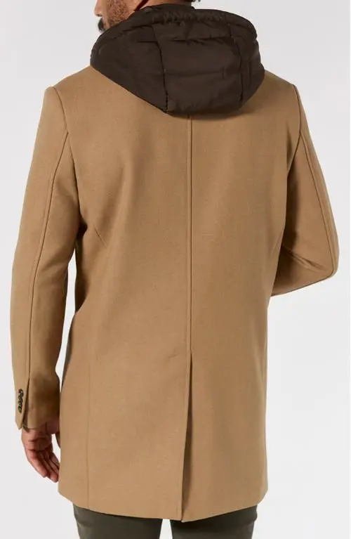 7 Diamonds Midtown Felted Overcoat With Removable Hooded Puffer Bib