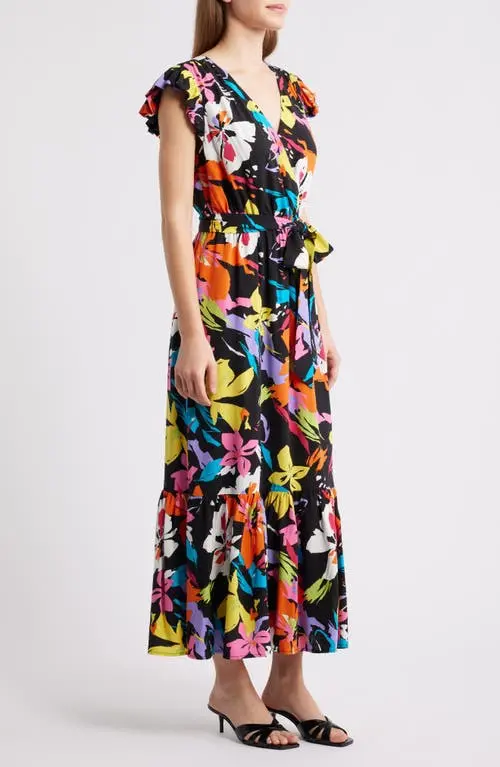 Sam Edelman Bright Floral Tie Waist Maxi Dress